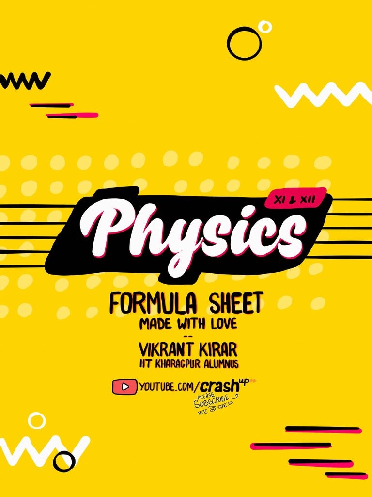 Physics Formula Sheet Crashup Pdf 6990