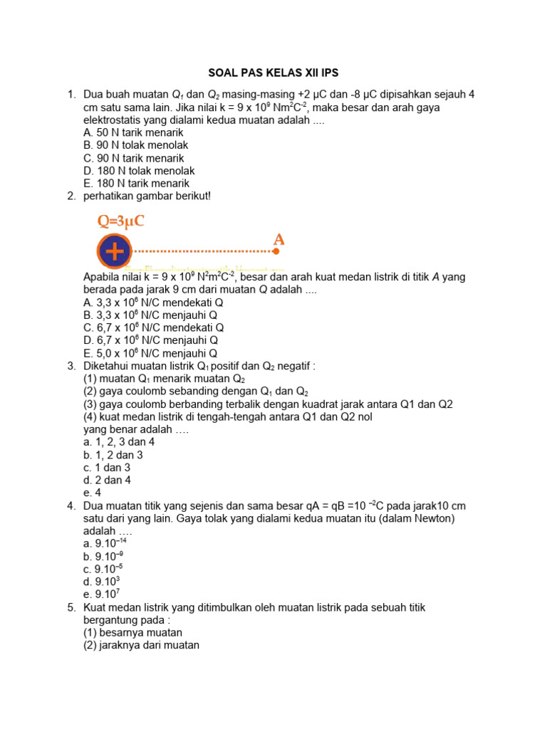Soal Pas Fisika Kelas Xii Sosial 2022 | PDF