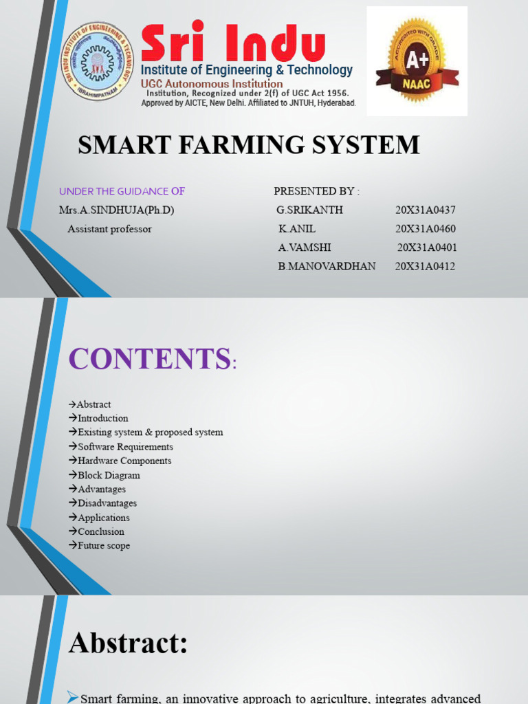 Smart Farming System | PDF | Agriculture | Computing