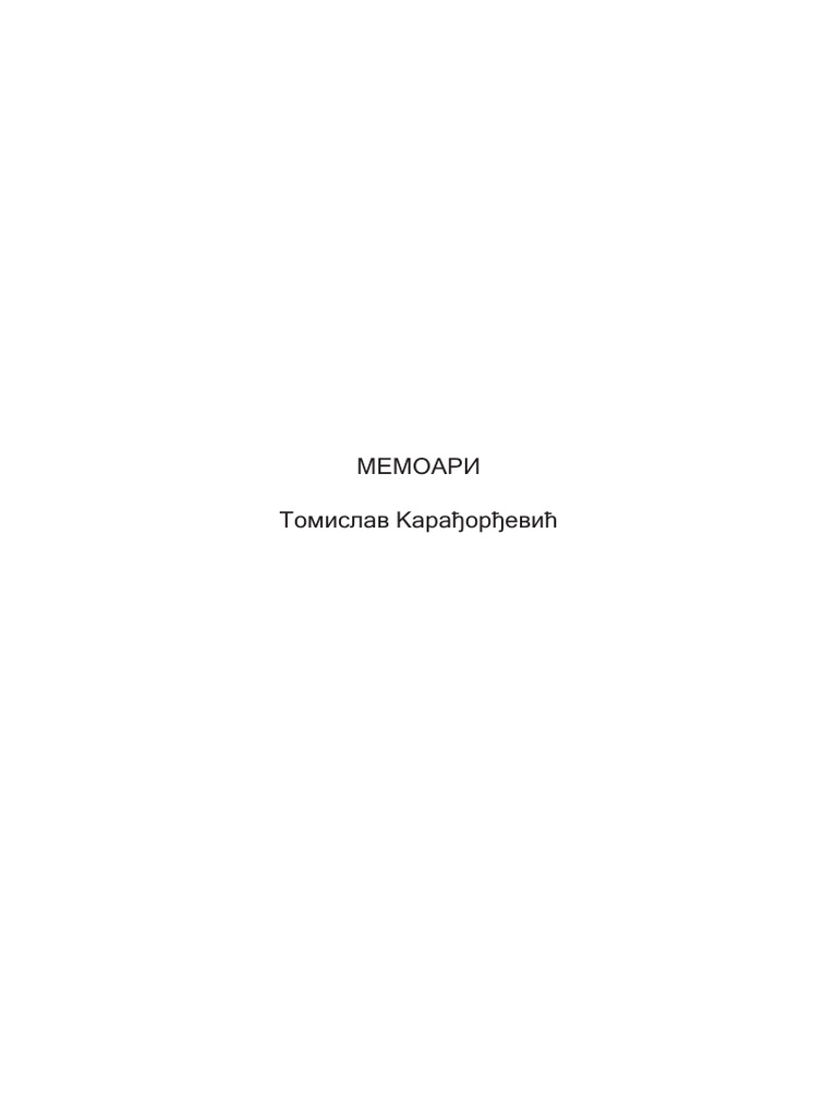 Memoari Tomislav | PDF