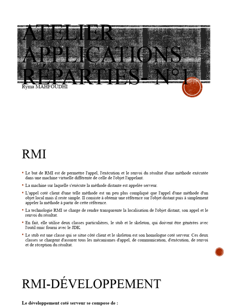 Atelier Applications Réparties - N°1 | PDF | Java (Langage de programmation) | Interface ...
