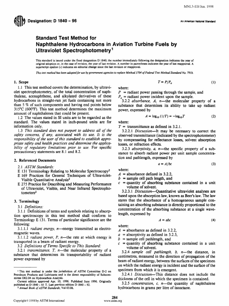 UV Vis Aviation Fuel Test | PDF | Absorbance | Spectrophotometry
