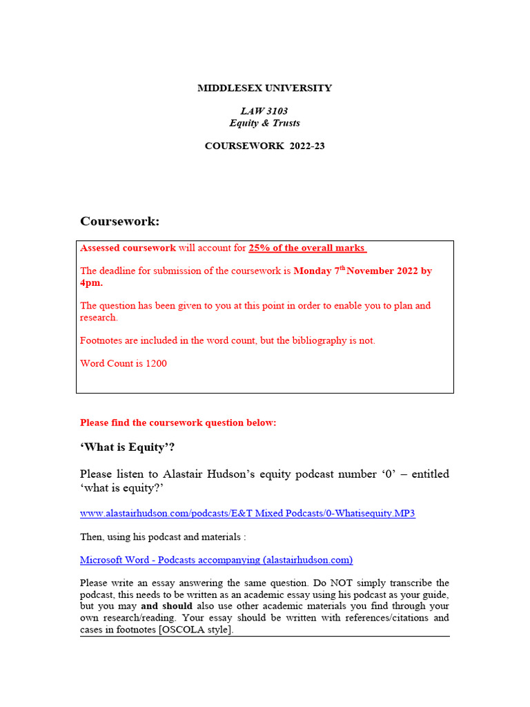 Law 3103 MAIN COURSEWORK 2022-23 | PDF | Turnitin | Citation