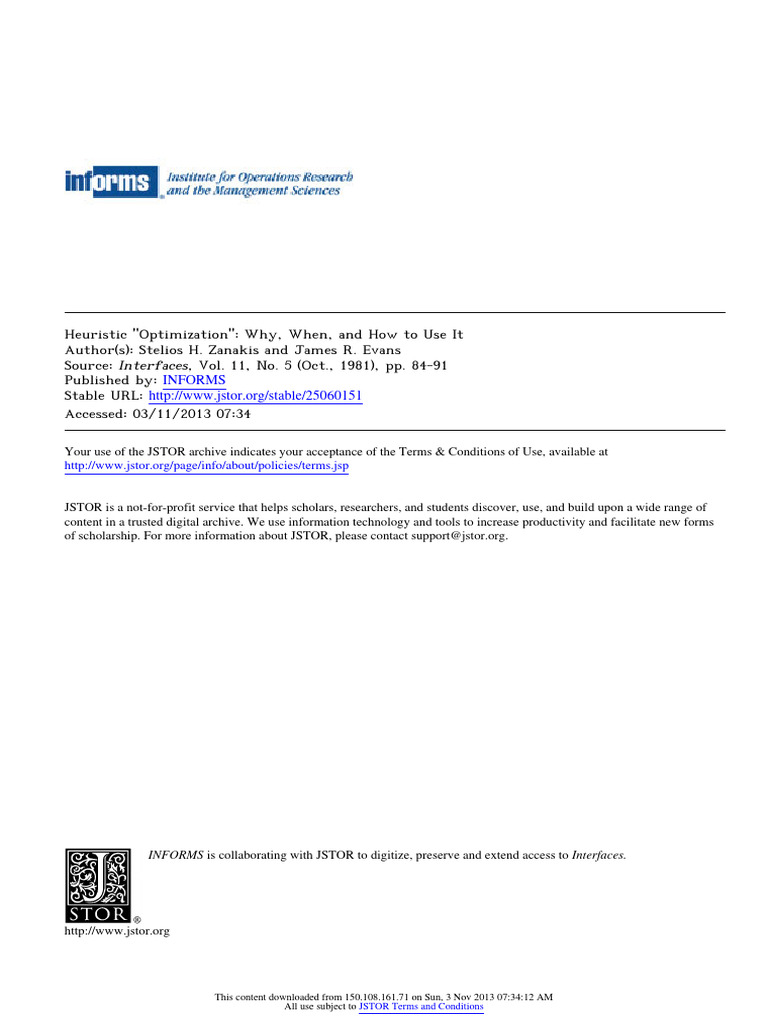 Heuristic Optimization - Why, When, and How To Use It | PDF ... Heuristic Optimization - Why, When, and How To Use It | PDF ...