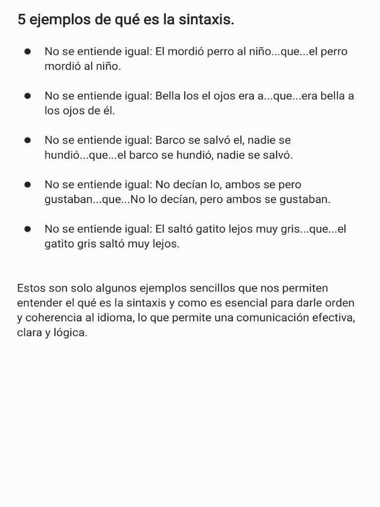 Sintaxis Ejemplos