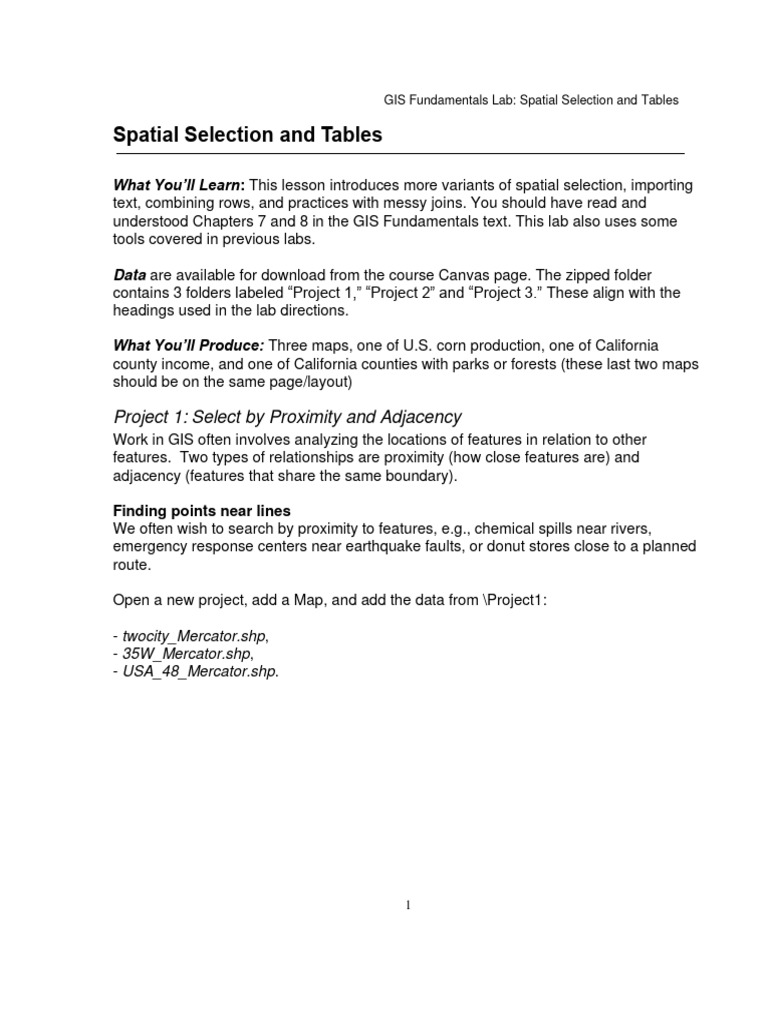 Lab 7 Spatial Selection AP | PDF | Geographic Information System ...