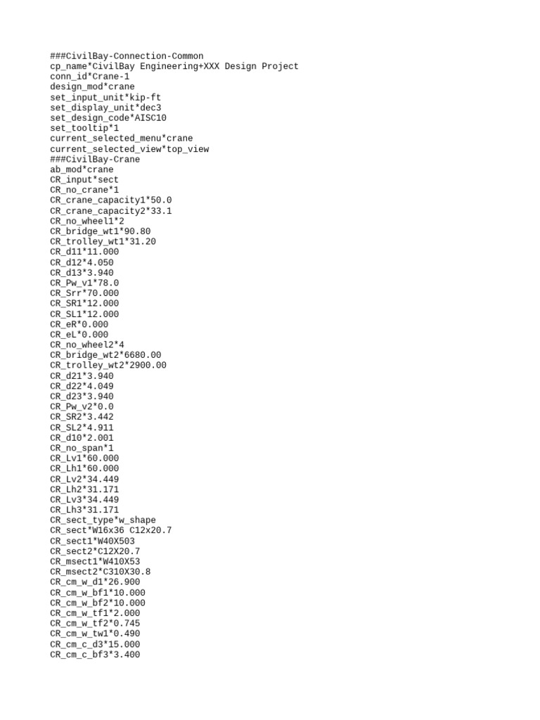 Fisher 60 FT Beam CivilBay Input | PDF