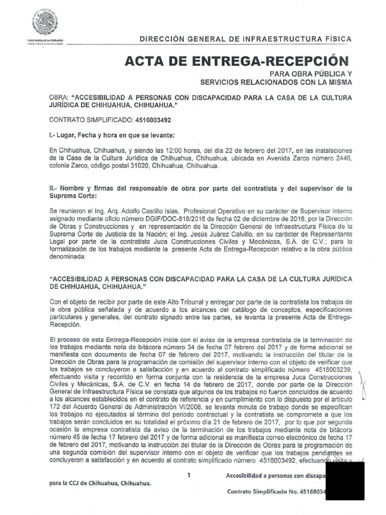 Acta-Entrega de Recepcion | PDF