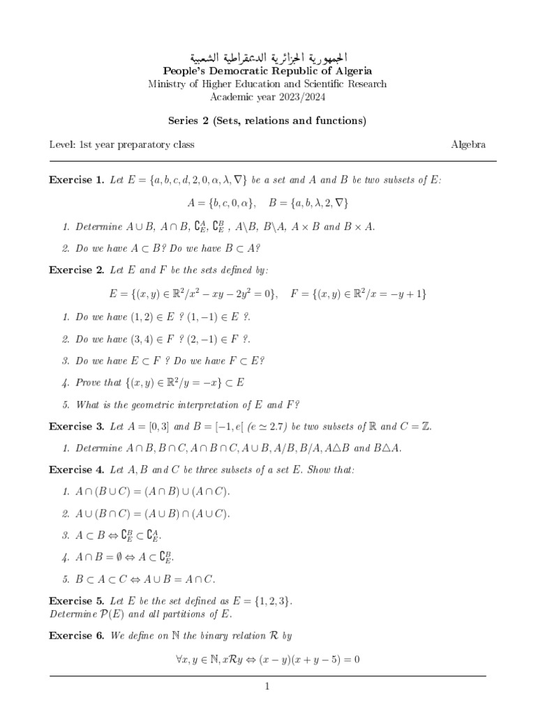 TD 2 Algebra | PDF