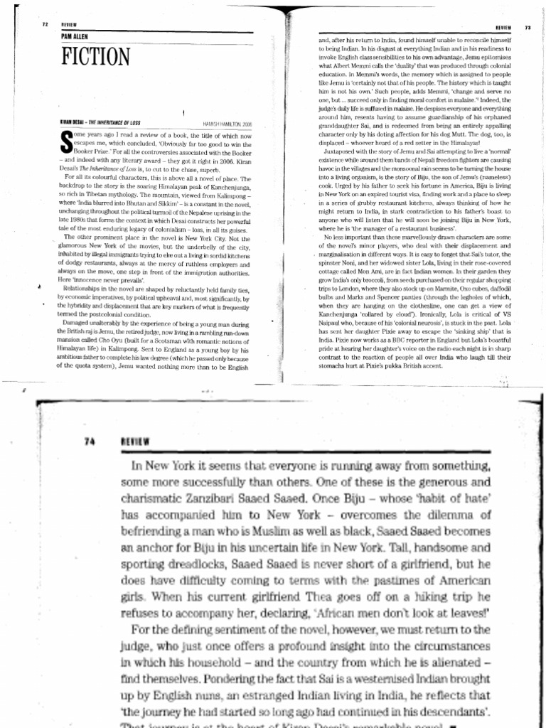 Kiran Desai The Inheritance of Loss | PDF