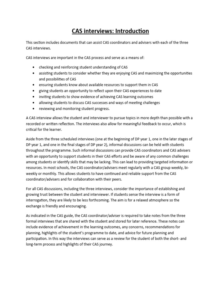 CAS Interviews 2020 | PDF | Learning | Creativity