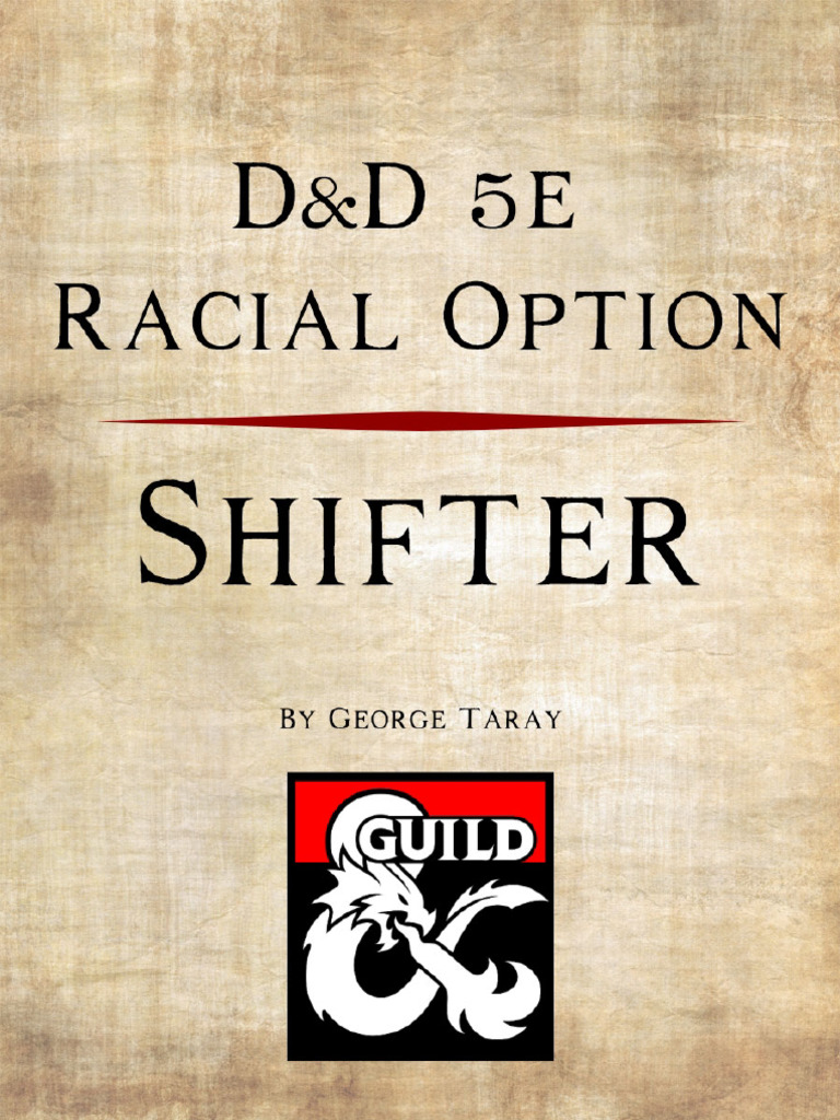 D&D 5e - 5e Race Option - Shifter | PDF | Predation | Cats