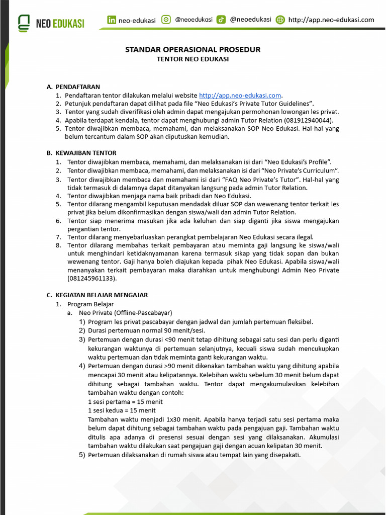 Standar Operasional Prosedur | PDF | Karier & Perkembangan | Pengelolaan Keuangan & Uang