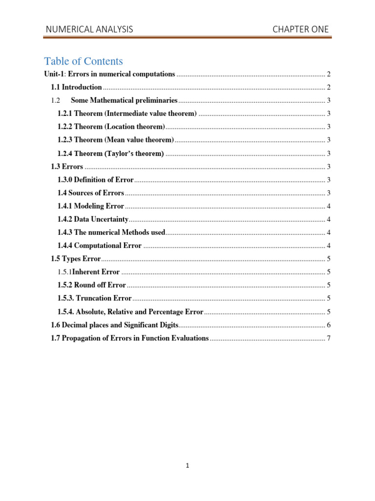 Numerical Chapter-1 | PDF | Numerical Analysis | Mathematical Analysis
