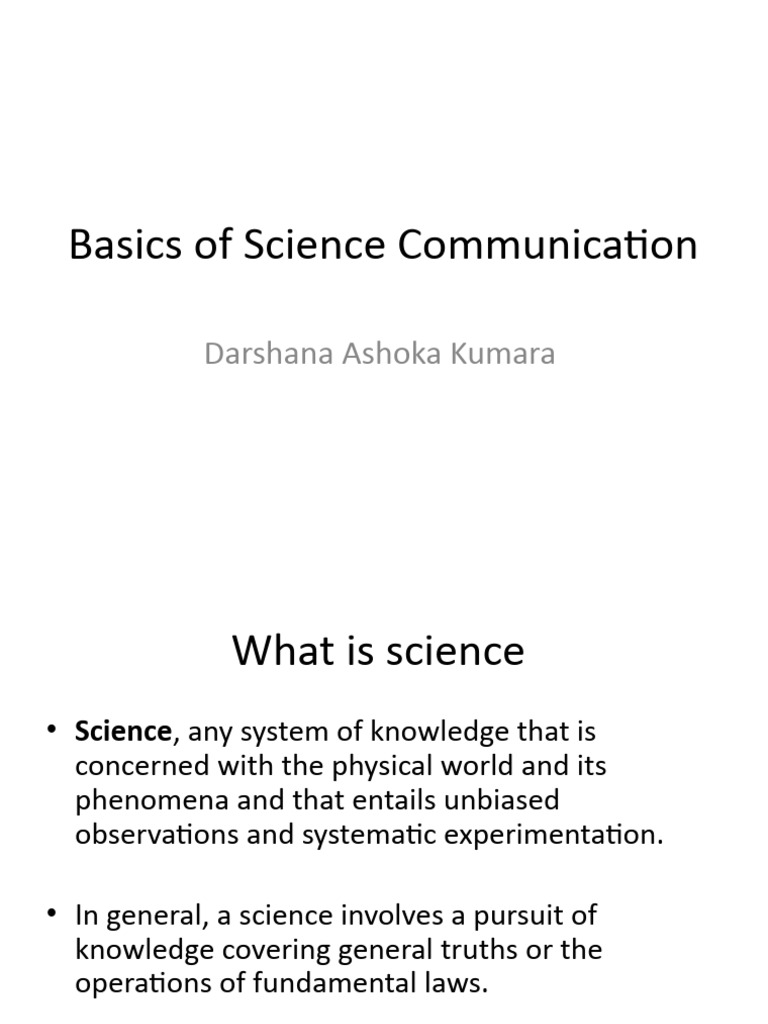 Basics of Science Communication | PDF | Science | Communication