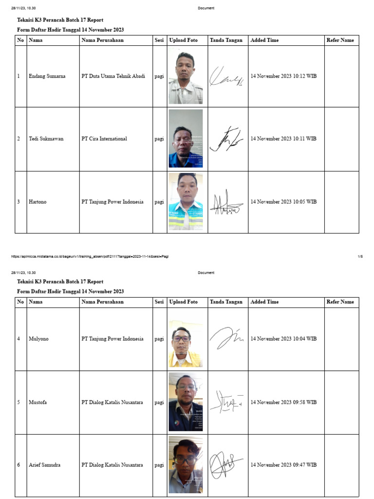 (11-14) Absen Pagi | PDF