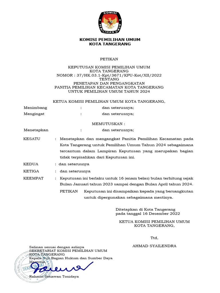 Petikan SK PPK - All | PDF