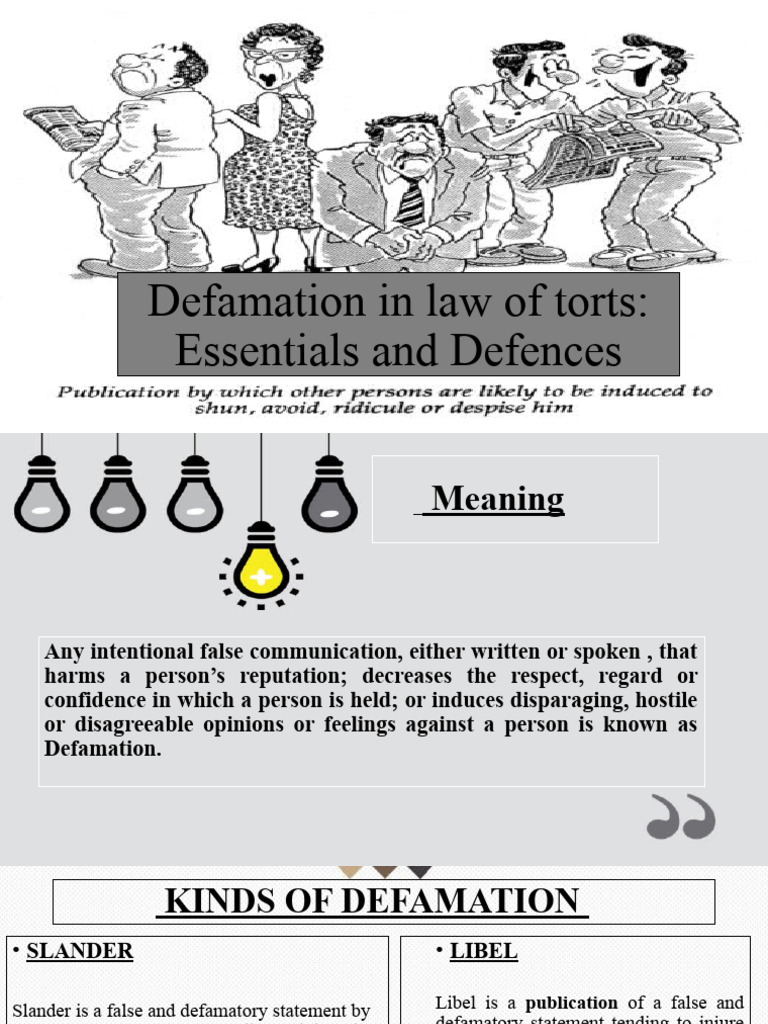 Defamation in Law of Torts | PDF | Defamation | Ethical Principles