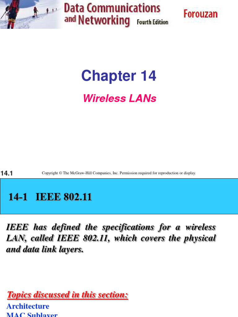 Lecture 2 Chapter 14 Wireless Lans Pdf Wireless Lan Computer Network