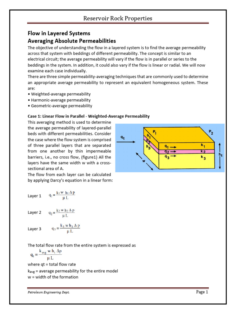 Average Permeability in Reservoirs | PDF | Permeability (Earth Sciences ...