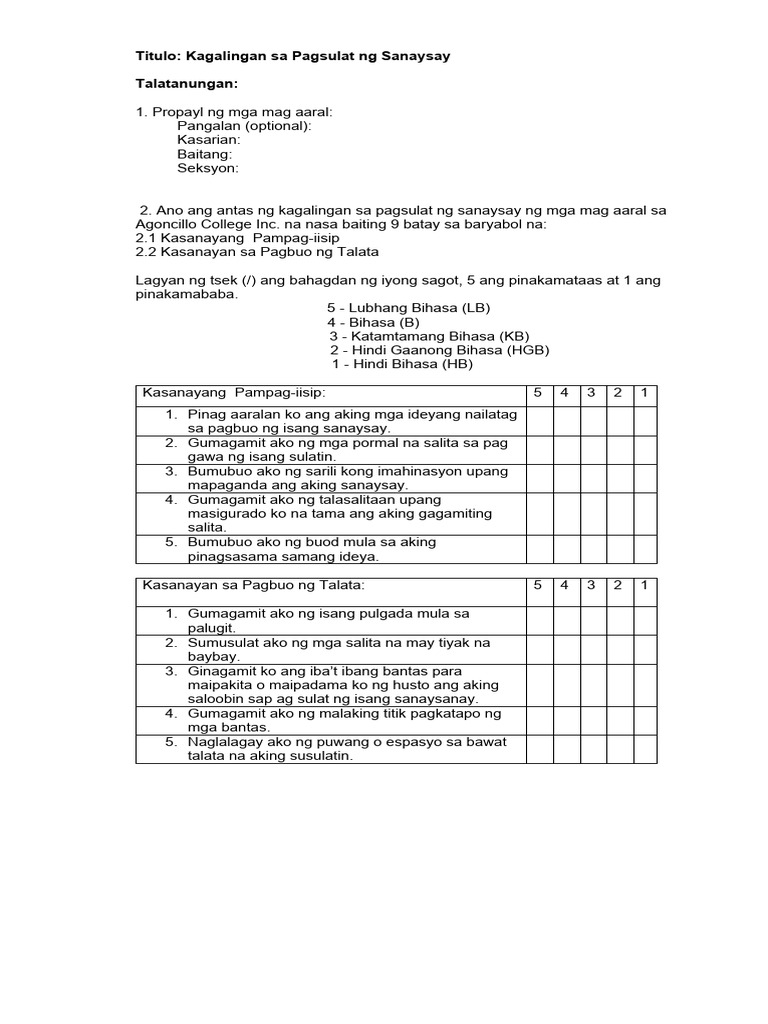 Final Talatanungan | PDF