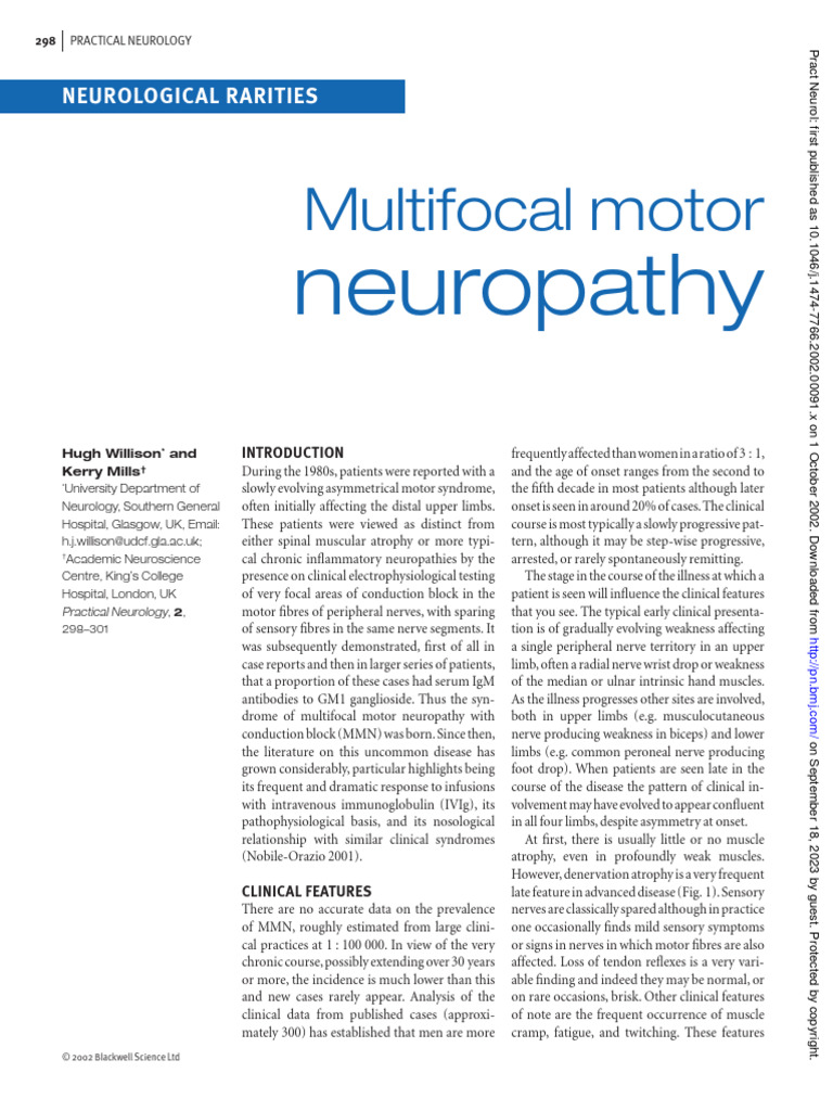 Multifocal Motor Neuropathy. | PDF | Peripheral Neuropathy | Neurology