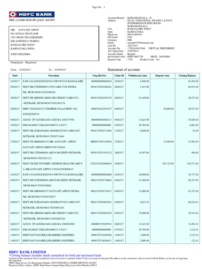 Sample Bank Statement | PDF | Business | Banking