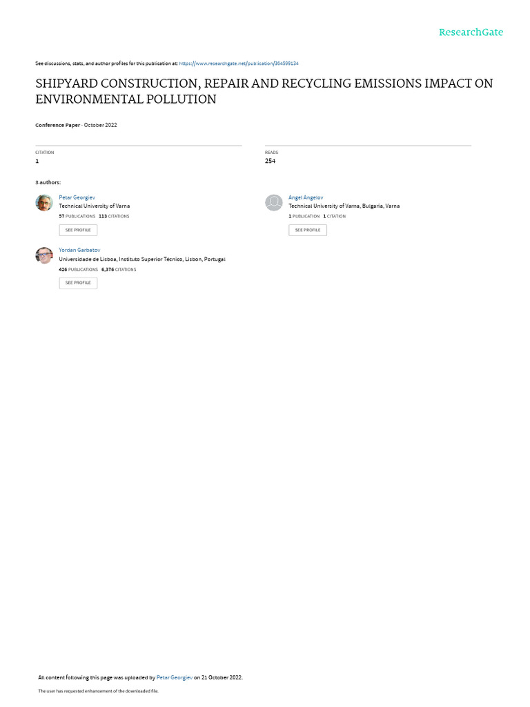 Shipyard Construction, Repair and Recycling Emissions Impact On Environmental Pollution | PDF ...