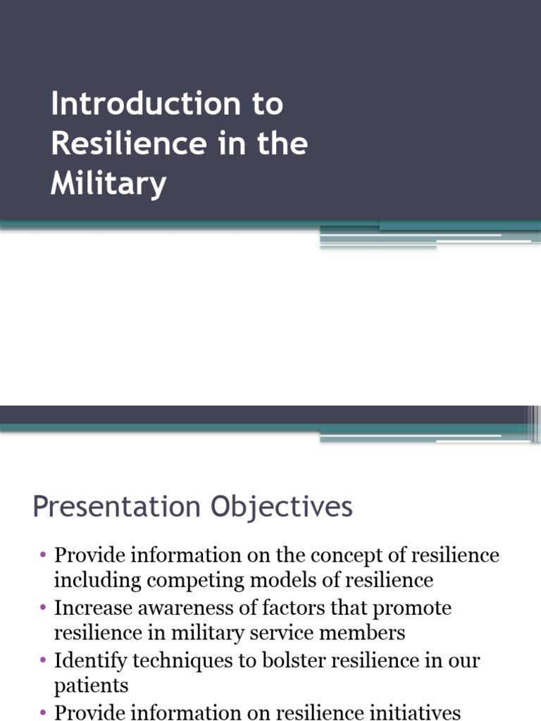 Introduction To Resilience in The Military | PDF | Psychological ...