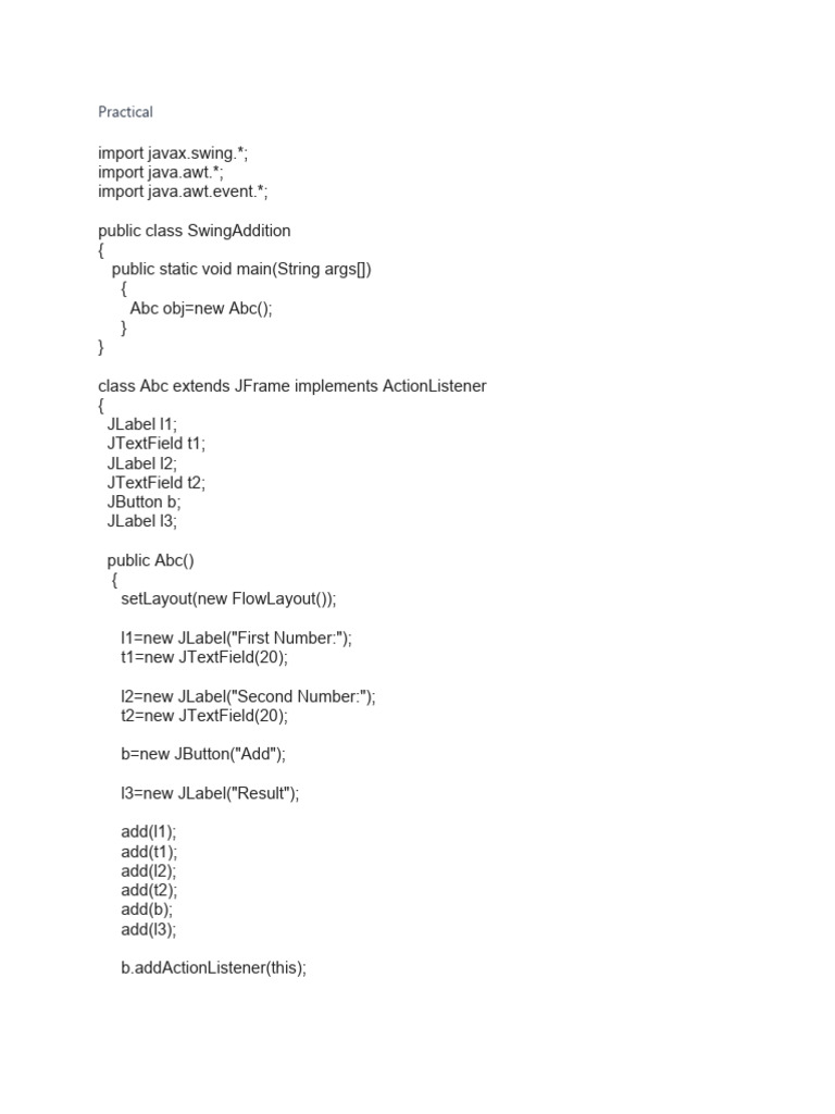 Swing Is A Java Gui Pdf Integrated Development Environment Object Oriented Programming