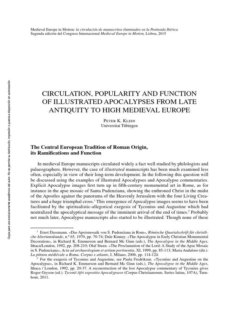 Circulation, Peter K. Klein Popularity and Function of Ilustrated ...