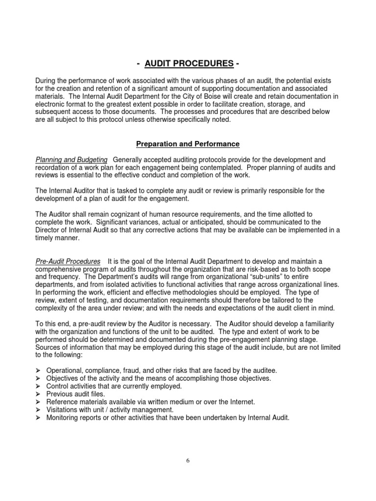 Boise Internal Audit Procedures Guide | PDF | Internal Audit | Audit