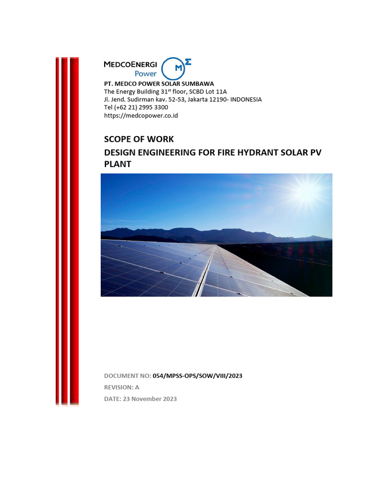 23-11-2023 - SoW - Engineering For Fire Hydrant Solar PV Plant | PDF ...