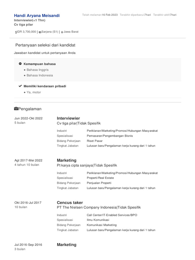 Handi Aryana Meisandi | PDF