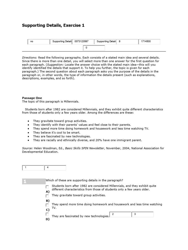 Supporting Details Exercise 1 | PDF | Personal Digital Assistant ...