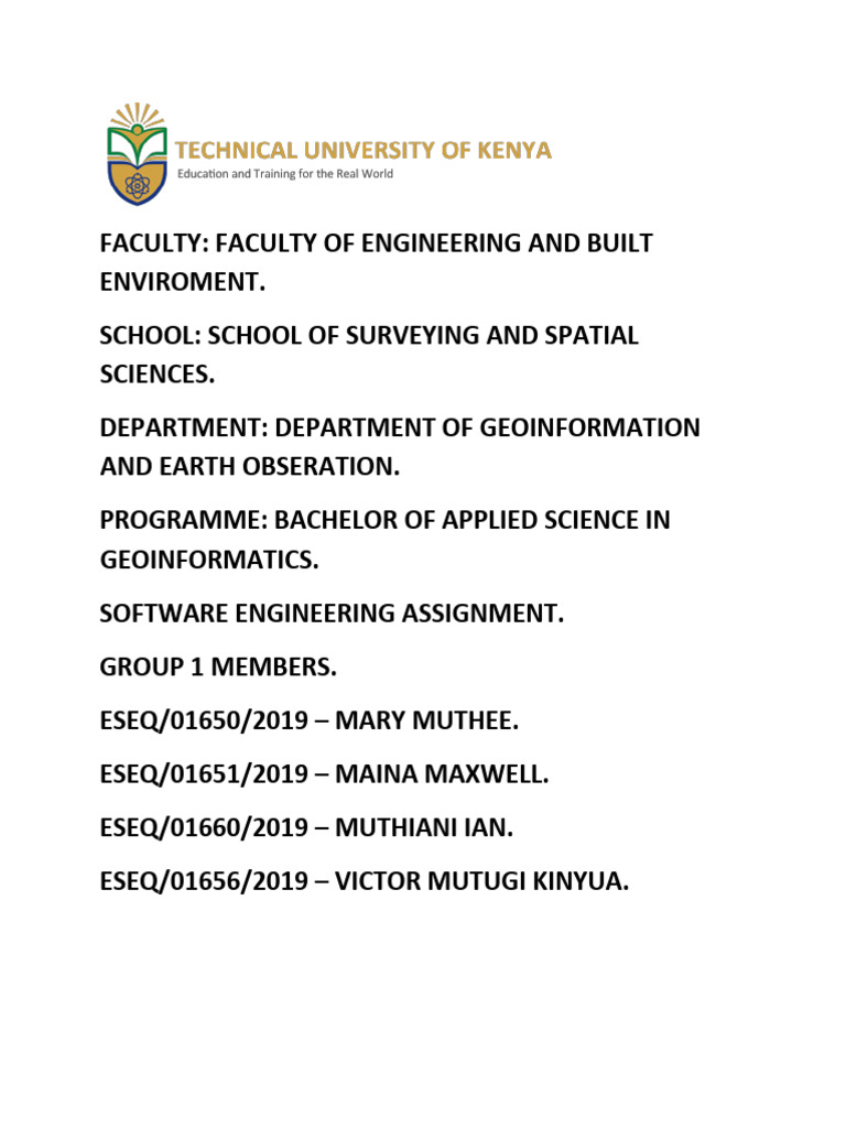 Group 1 Software Engineering Assignment | PDF | Software Engineering | Business