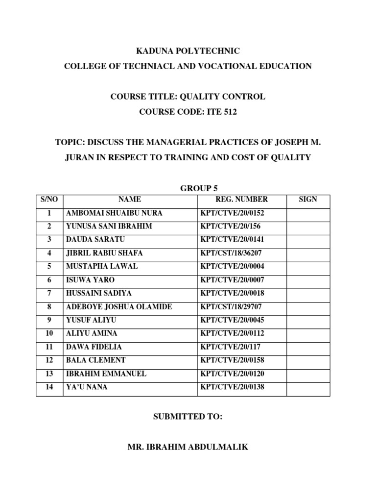 Quality Control Group 5 | PDF | Quality Management | Quality (Business)