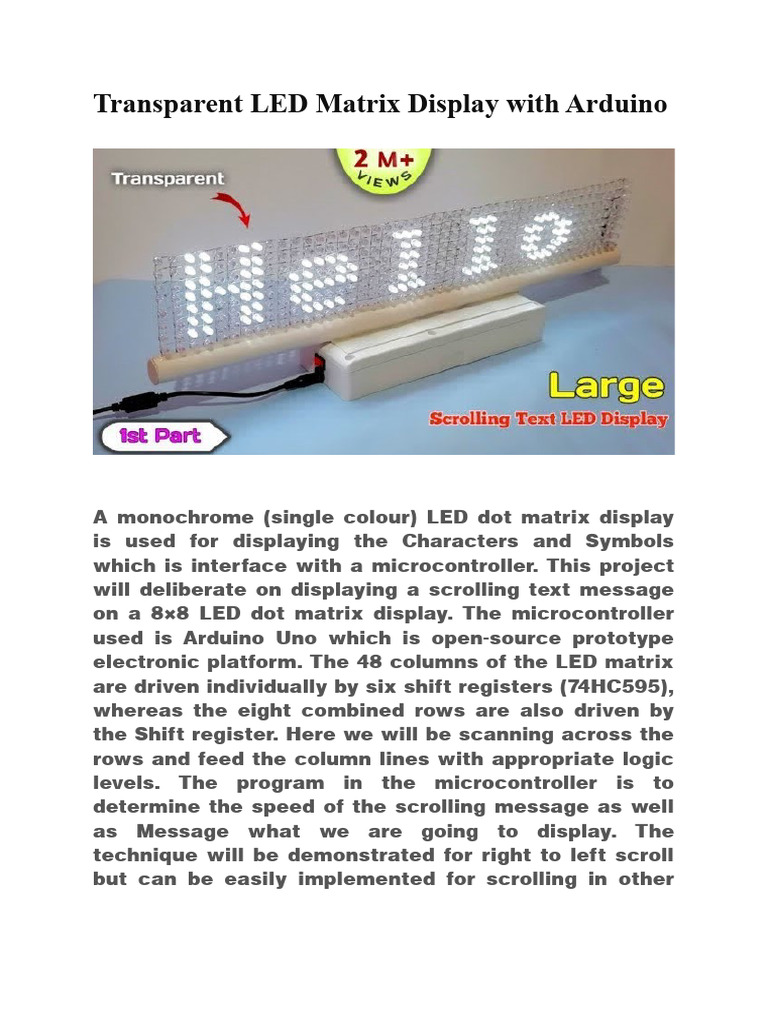 Led Matrix Display Using Adruino Pdf