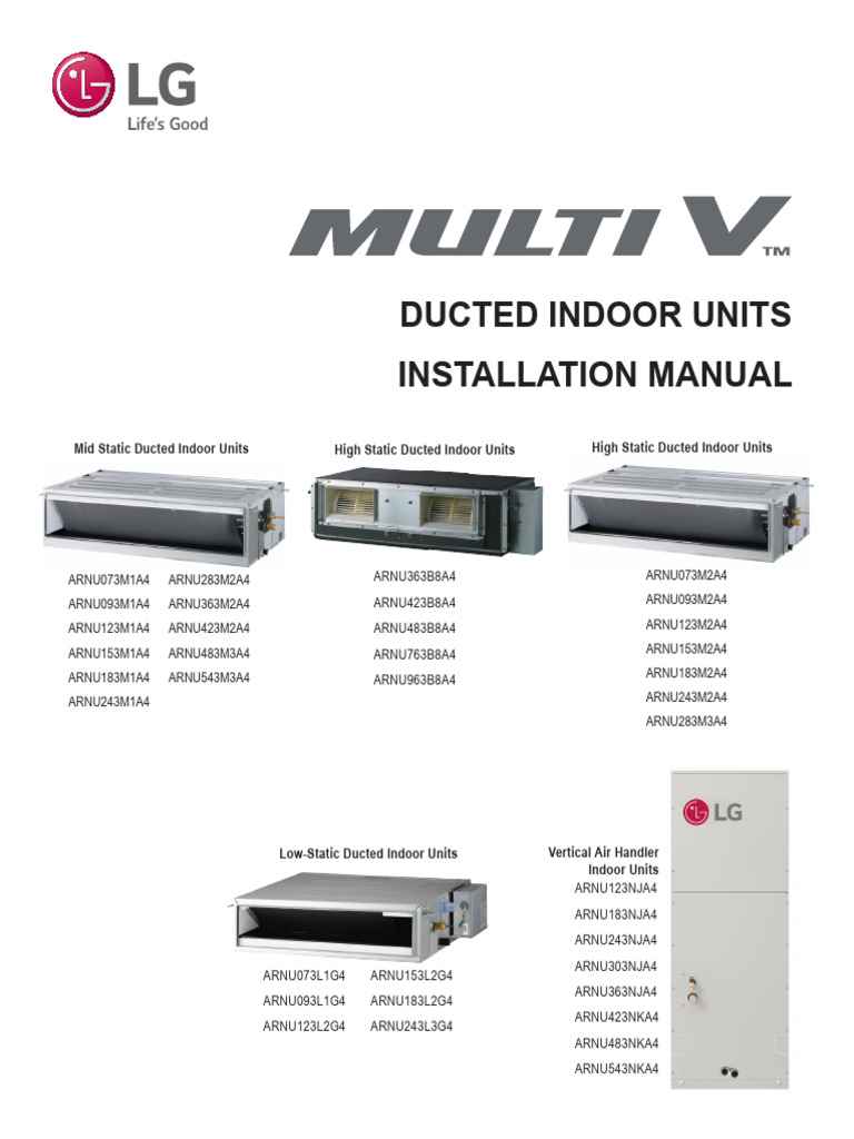 Ducted Indoor Units Installation Manual | PDF | Air Conditioning ...