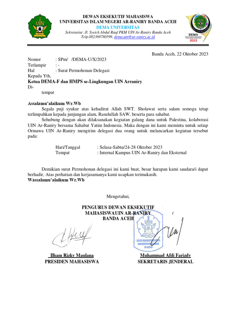 Surat SPM Delegasi | PDF