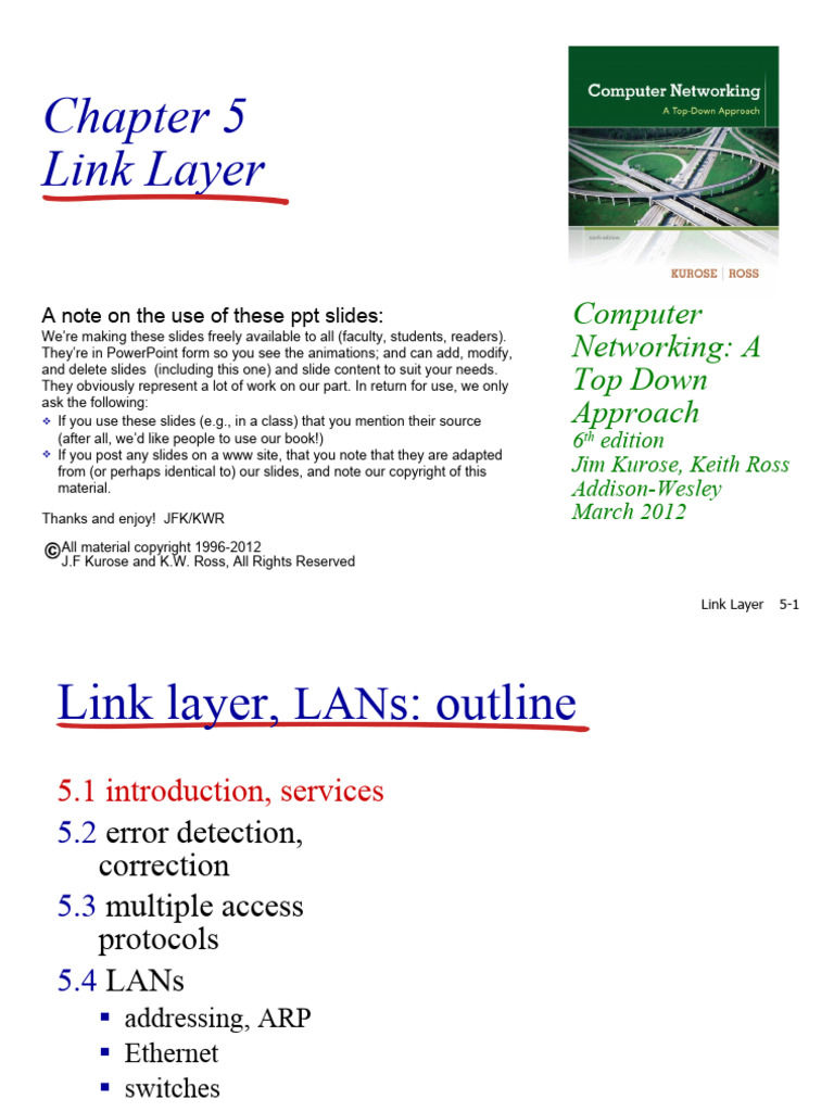 Chapter5 Link Layer | PDF | Network Switch | Ethernet