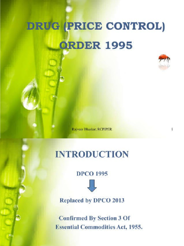 Drug Price Control Order 1995 | PDF