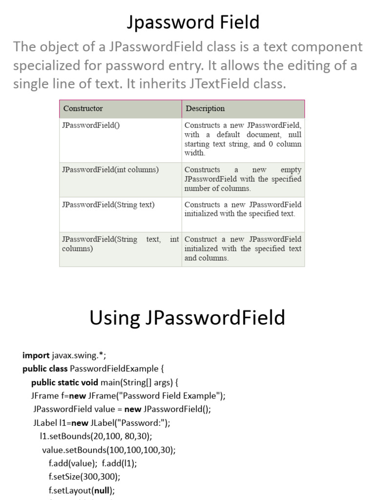 Swing Lect4 | PDF | Object (Computer Science) | Information Technology