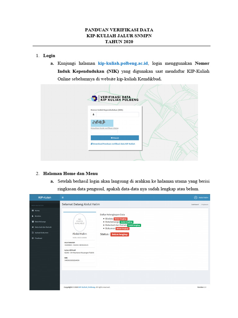 Panduan Verifikasi Data | PDF