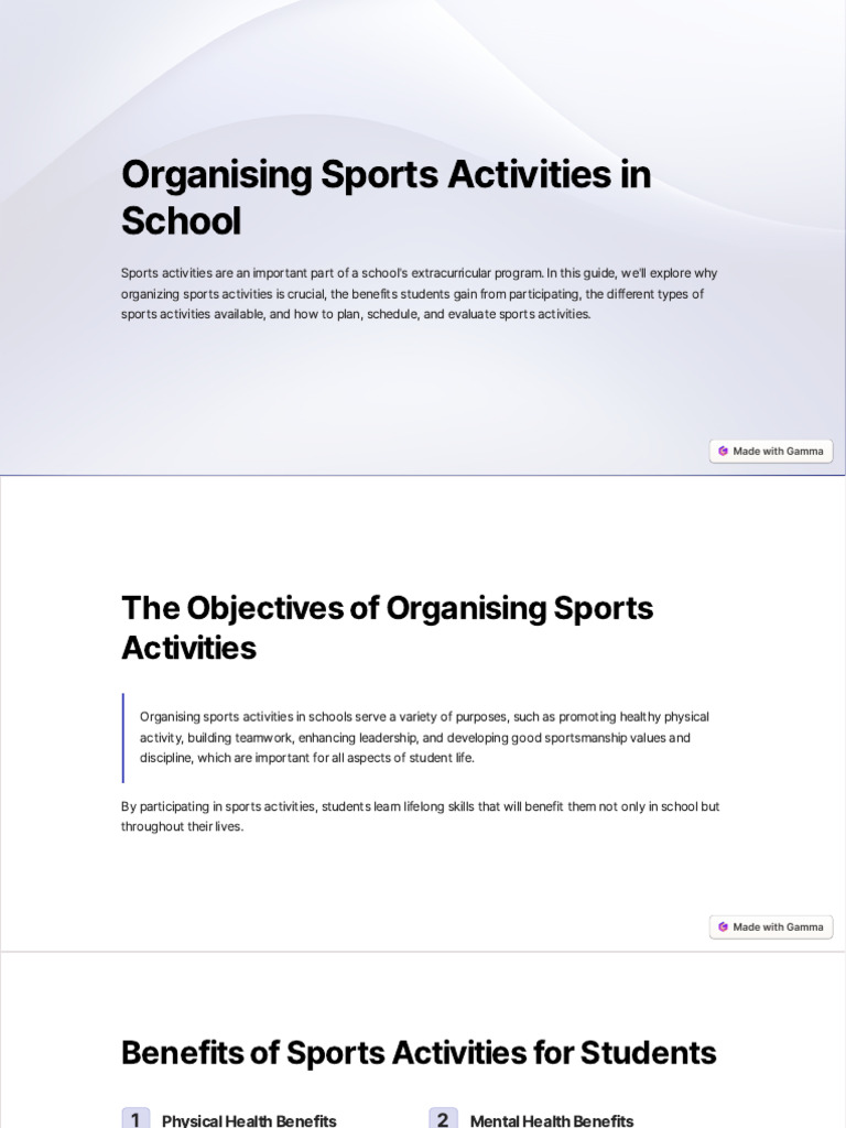 Organising Sports Activities in School | PDF | Sports | Mental Health