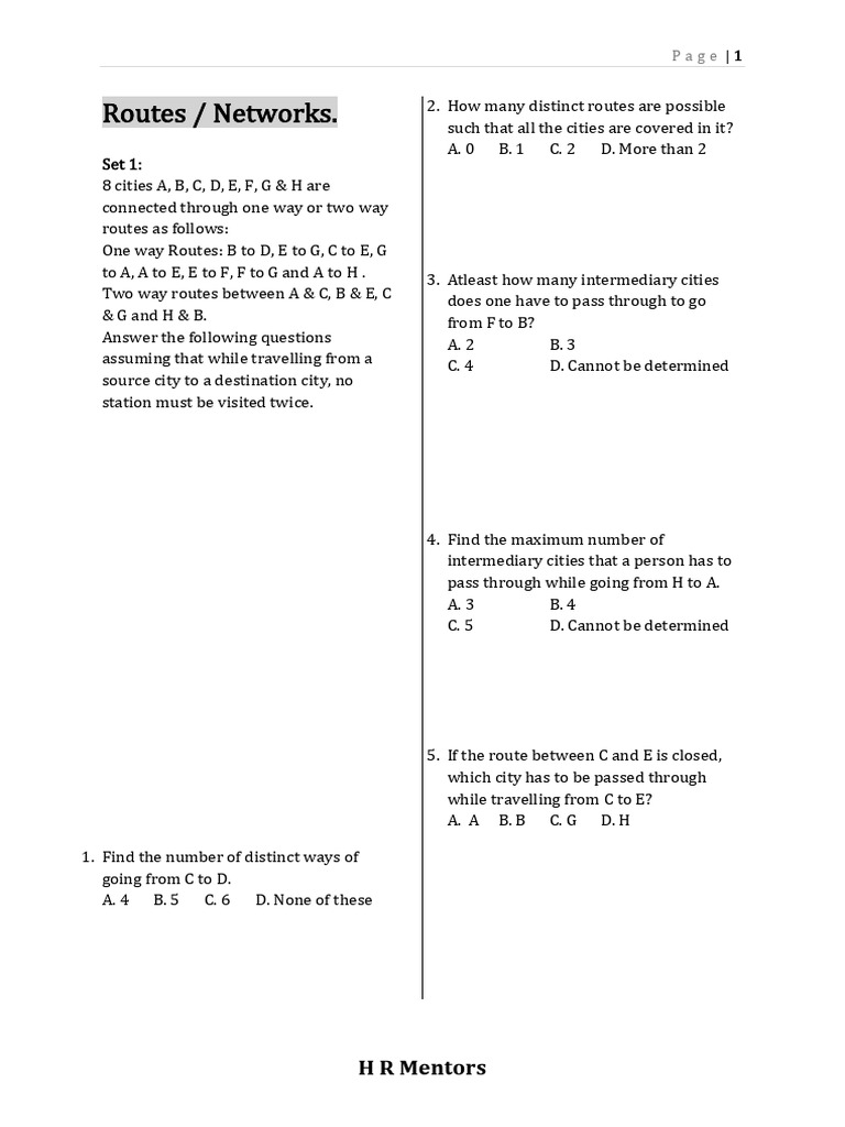 Routes and Networks | PDF