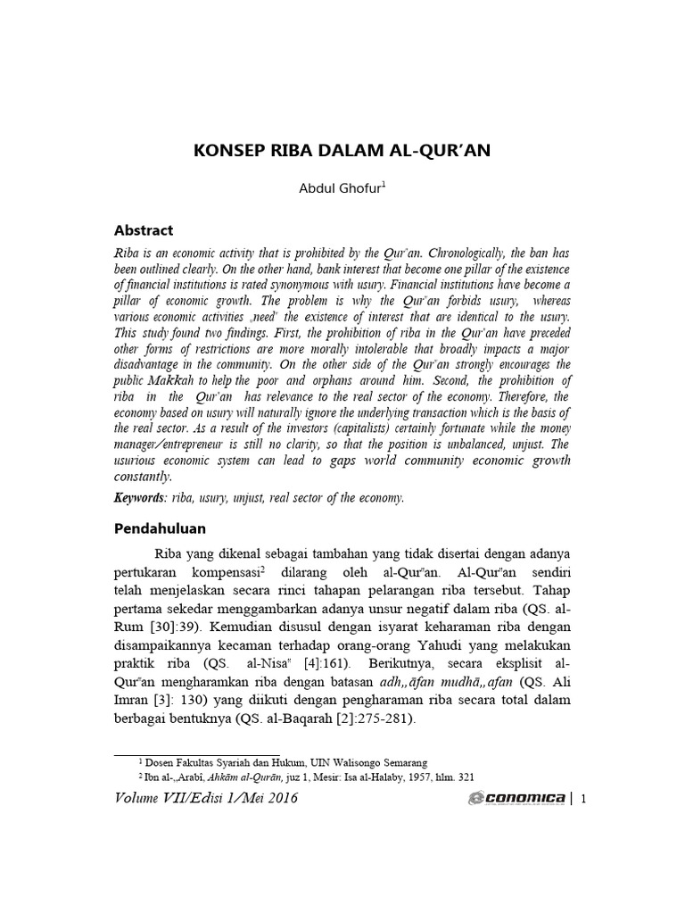 Riba Dalam Perspektif Islam | PDF