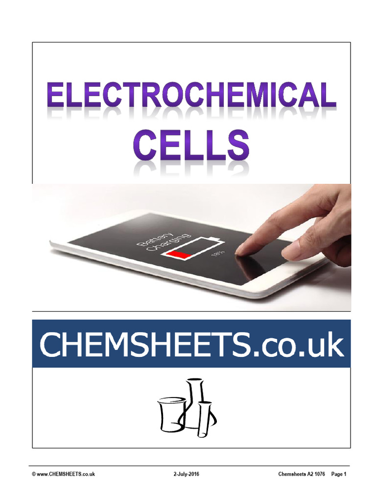 A2 1076 Electrochemical Cells Guide | PDF | Redox | Electromagnetism