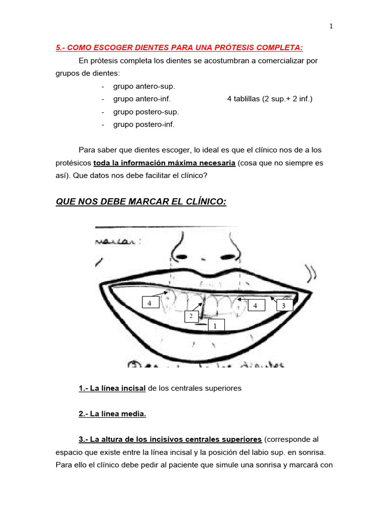 Selección de Dientes para Prótesis Completa | PDF | Ramas de Odontología