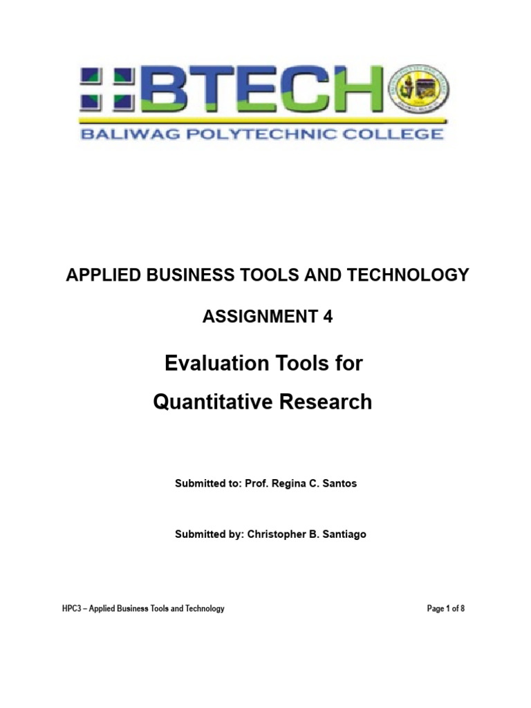 Evaluation Tools For Quantitative Research | Download Free PDF ... Evaluation Tools For Quantitative Research | Download Free PDF ...